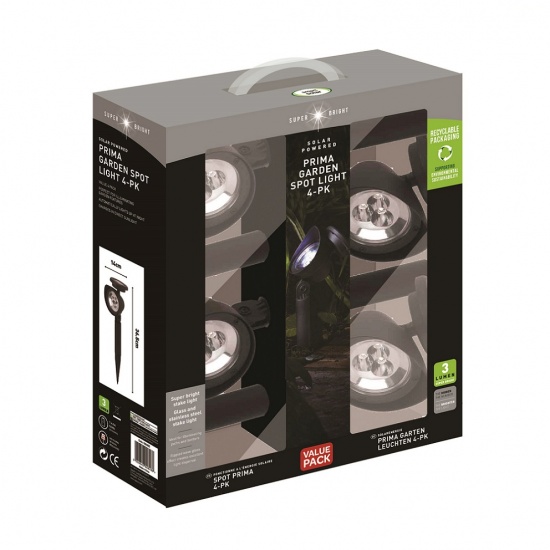 Prima Garden Spot Light 4 pack (Solar Powered)